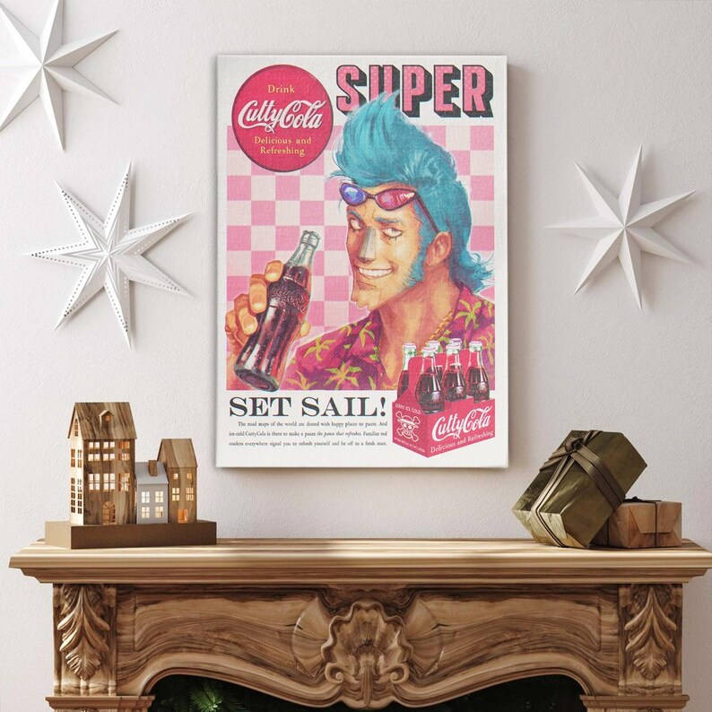 One Piece Poster Canvas, Franky Cola One Piece Poster, Anime Poster ...