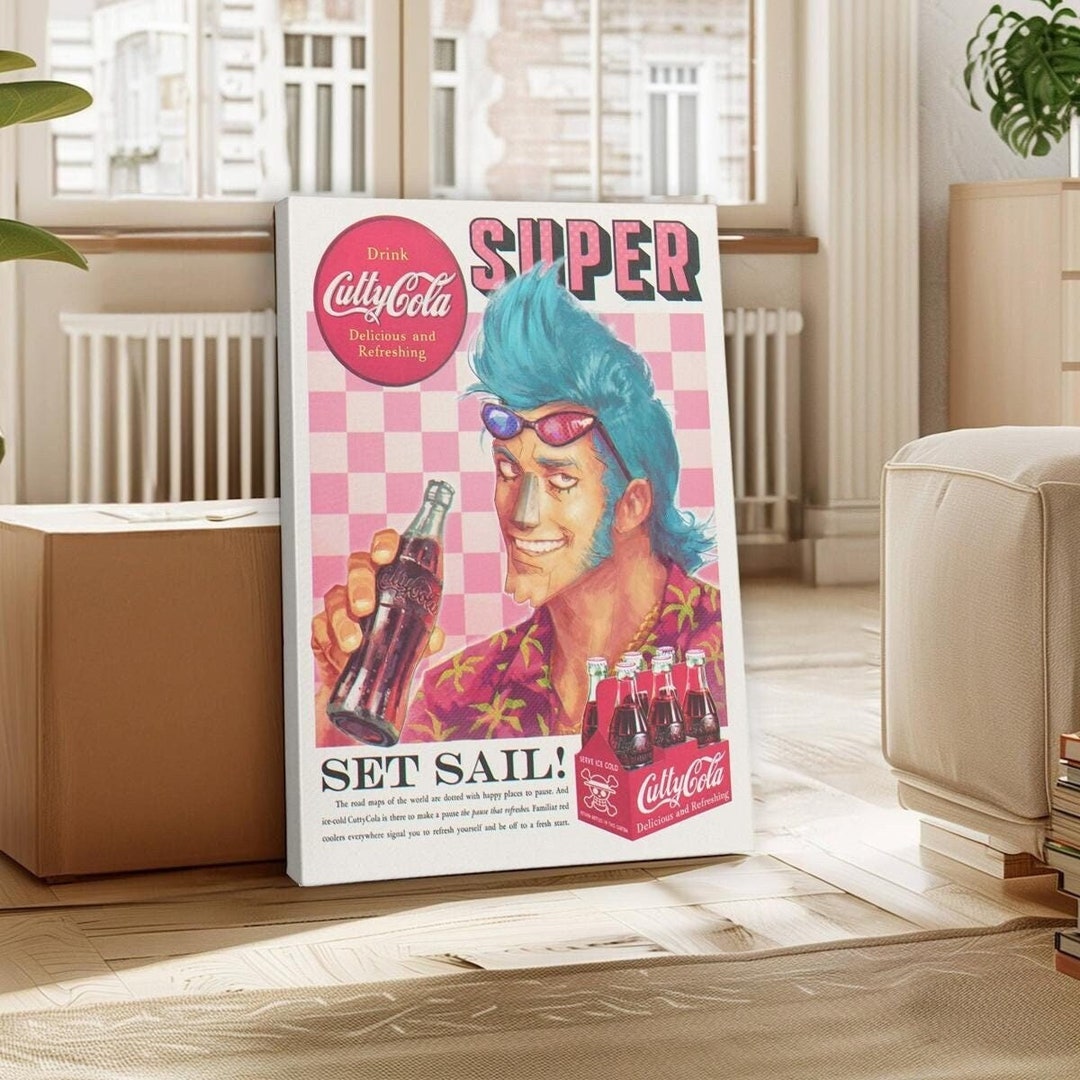 One Piece Poster Canvas, Franky Cola One Piece Poster, Anime Poster ...
