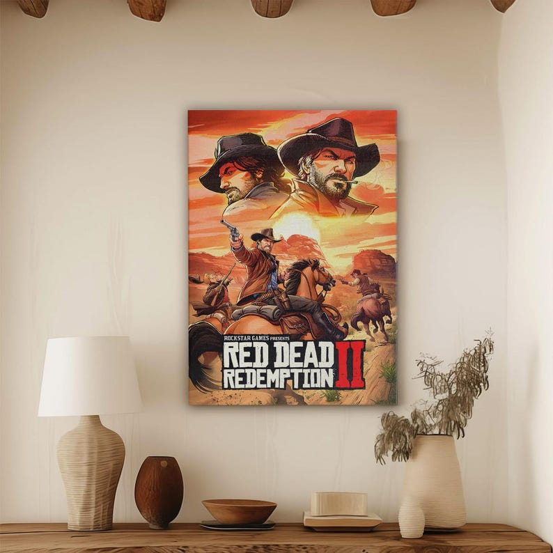 Red Dead Redemption 2 Comic Canvas, Arthur Morgan Poster, John Marston ...