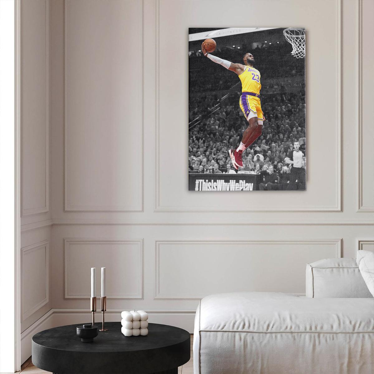 Lebron James Canvas Wall Art, Lebron James Poster, Lebron James Print ...