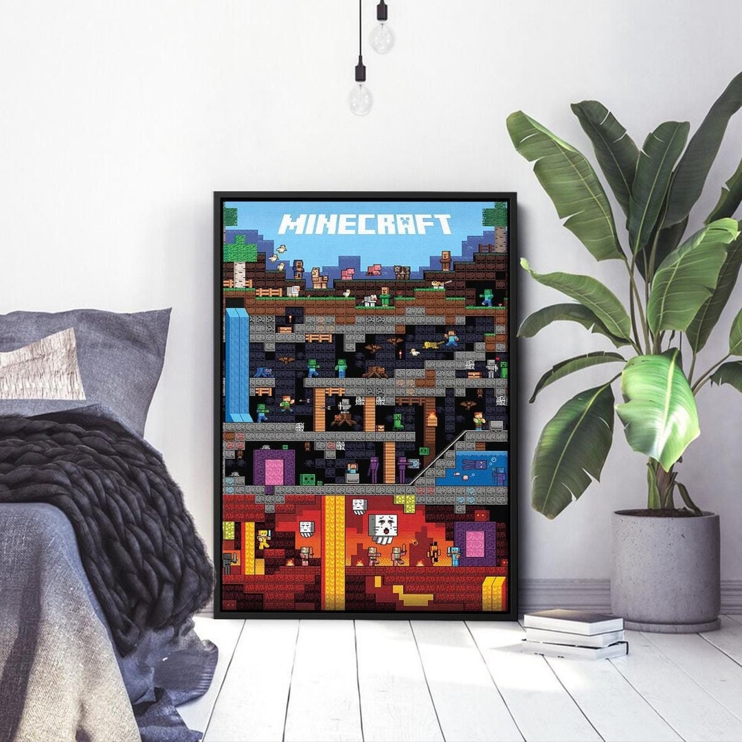 Minecraft Poster Canvas Wall Art, Minecraft Poster, Minecraft Wall Art ...