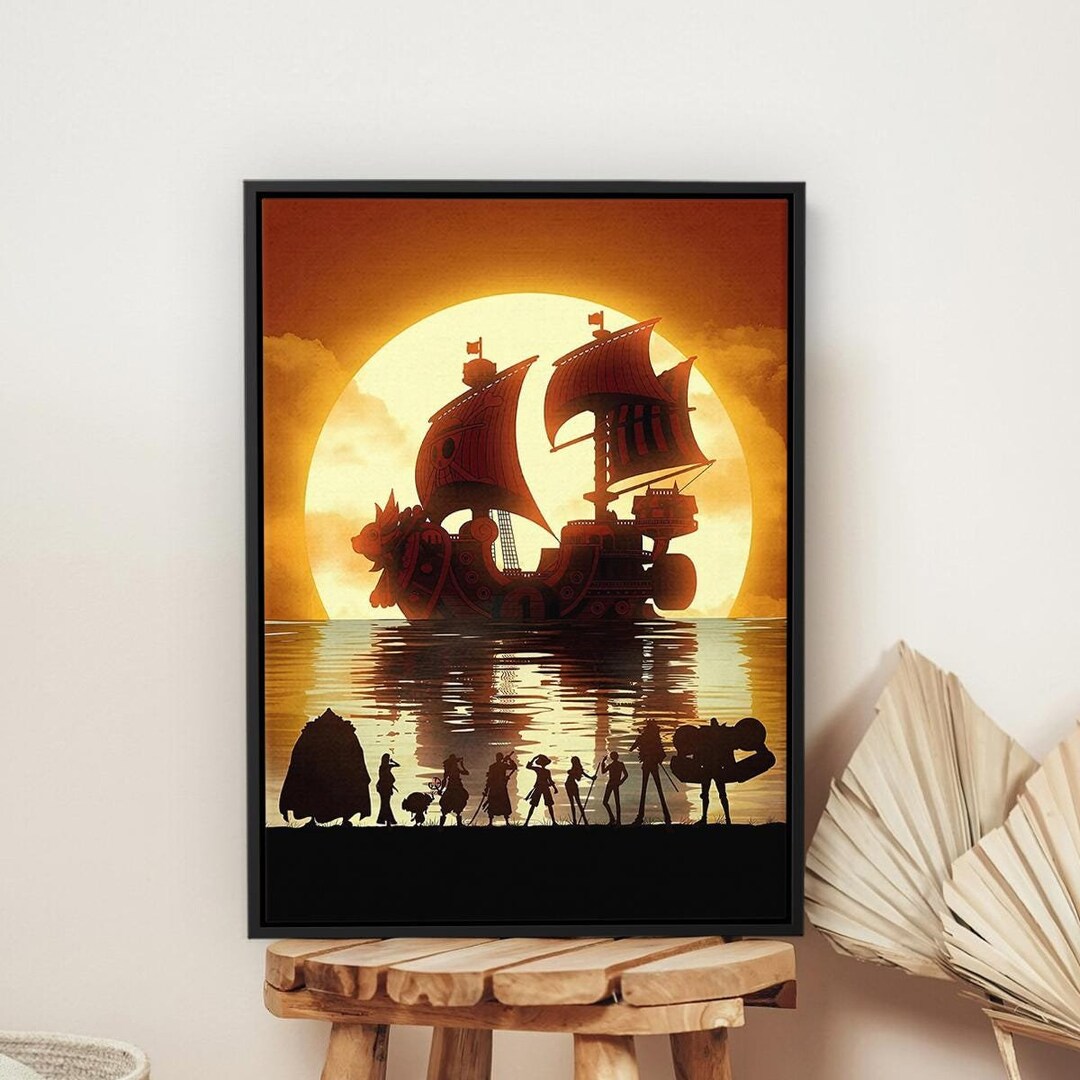 One Pice Team Luffi Canvas Wall Art Poster, One Piece Anime Wall Art ...