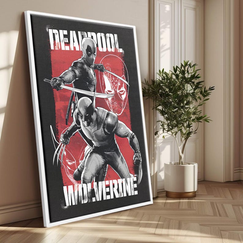 Cartel de Deadpool & Wolverine, Deadpool y Wolverine Canvas Wall Art ...