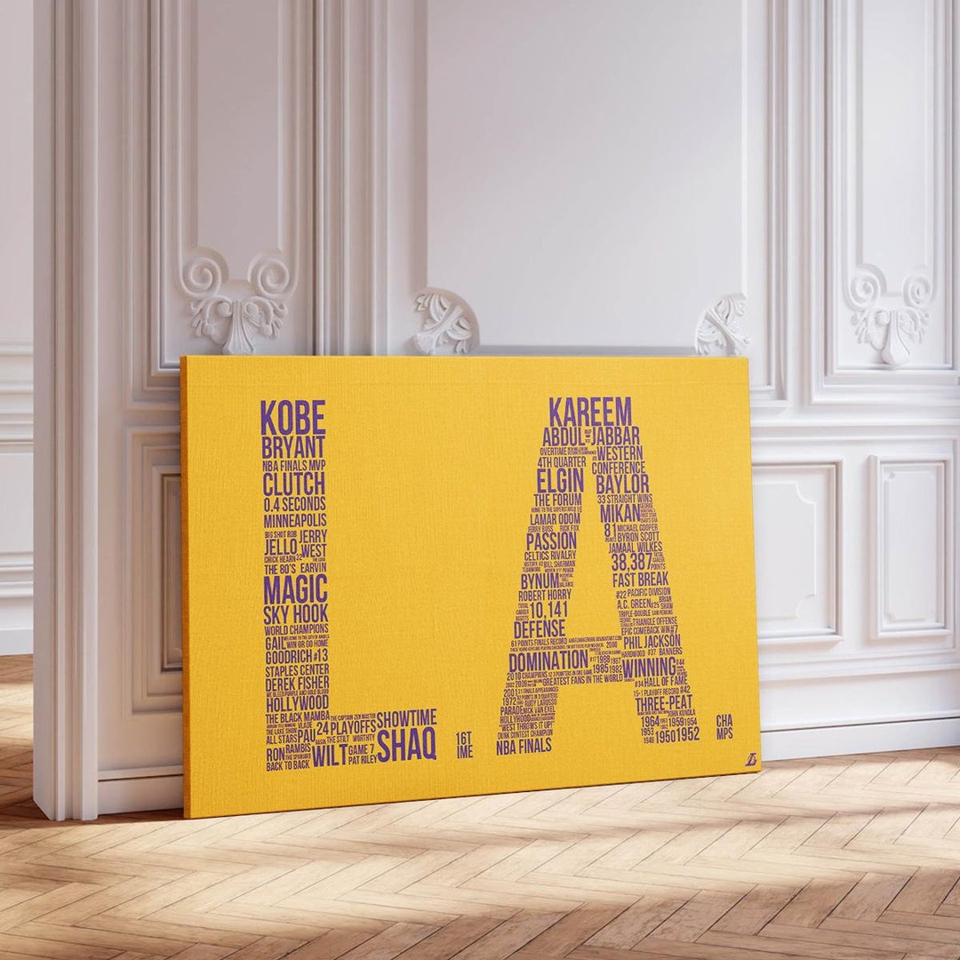 Los Angeles Lakers Canvas Wall Art, Lakers Logo Poster, Los Angelos ...