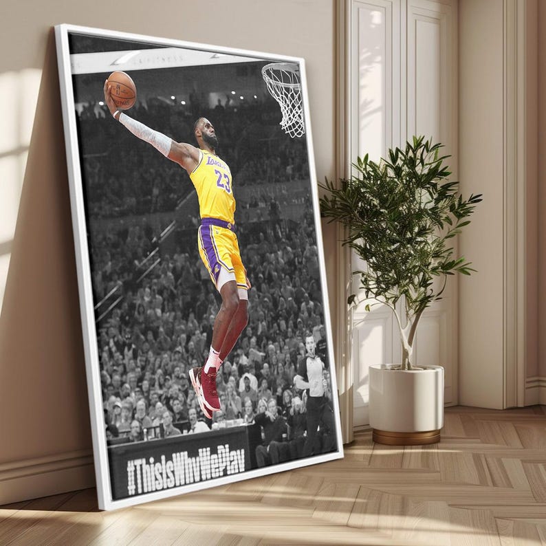 Lebron James Canvas Wall Art, Lebron James Poster, Lebron James Print ...