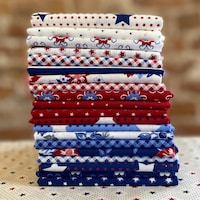 Moda Fabrics Red White and Bloom by Deb Strain Midnight Blue Stripe ...