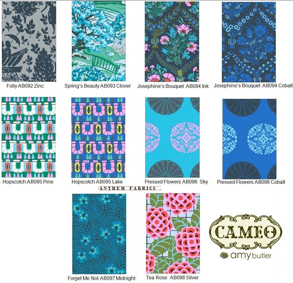 Cameo Amy Butler fabric bundle - Enchanted palette - Fat quarter set of 10