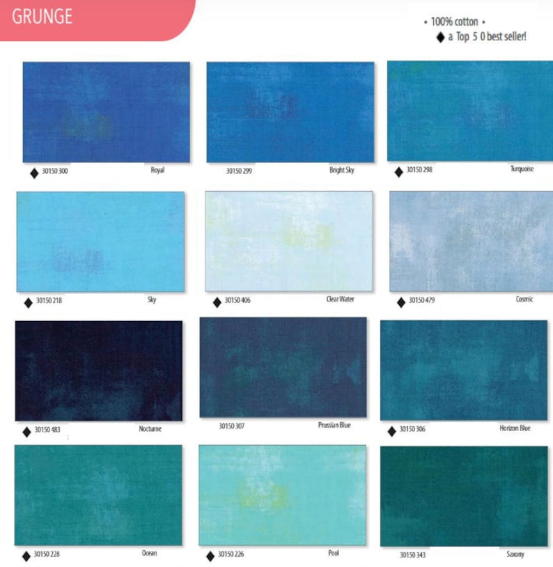 MODA Grunge - Quilting Cotton Basics, Select a Fat Quarter - Etsy