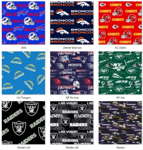 NFL Football AFC Teams Licensed Fabric 100% Cotton Select a - Etsy