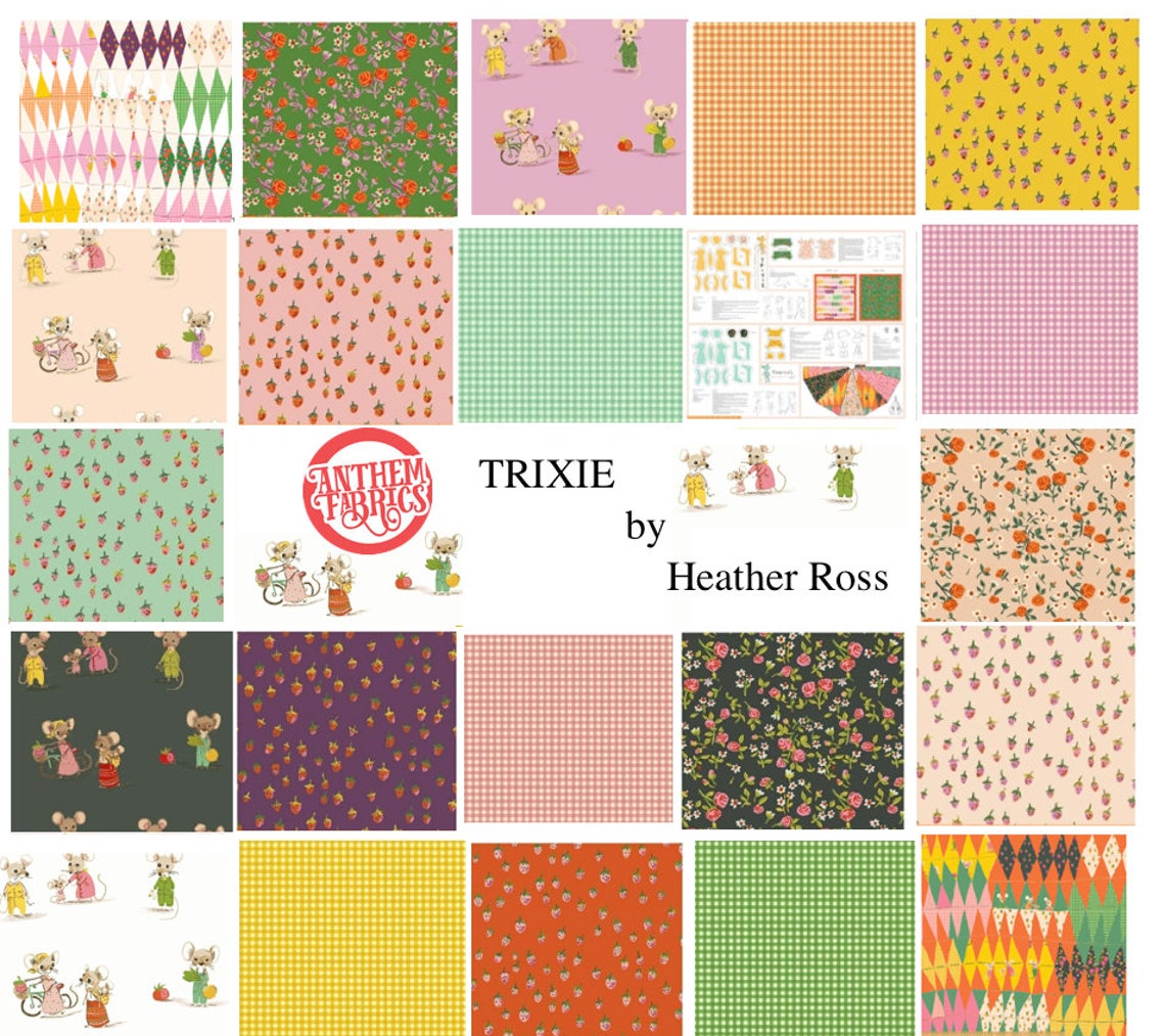 TRIXIE by Heather Ross Collage Patchwork Cotton Fabric | Etsy