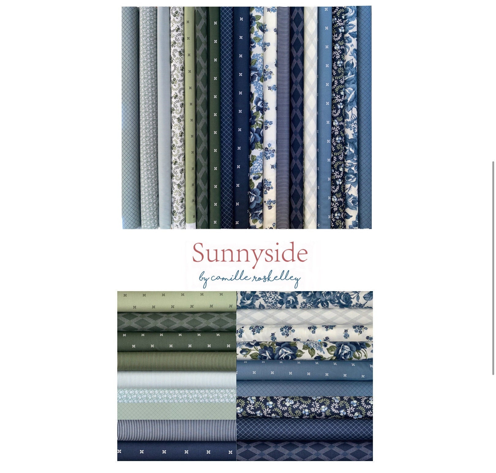 SUNNYSIDE by Camille Roskelley for Moda, Fabric bundle - green blue ...
