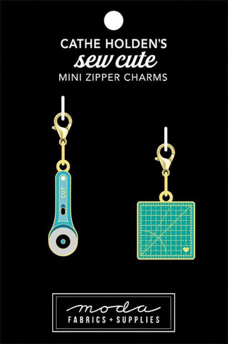 MINI Enamel Sewing Theme Zipper Pulls Charms by Cathe Holden, 2 Count ...