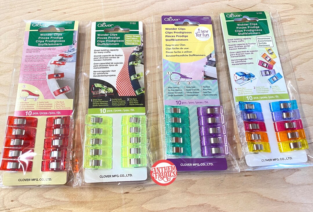 Wonder Clips by Clover Japan - 10 Pieces - 1/2" Inch - Assorted Colors ...