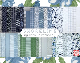 108 Shoreline Navy by Camille Roskelley for Moda Fabrics 108013 24 ...
