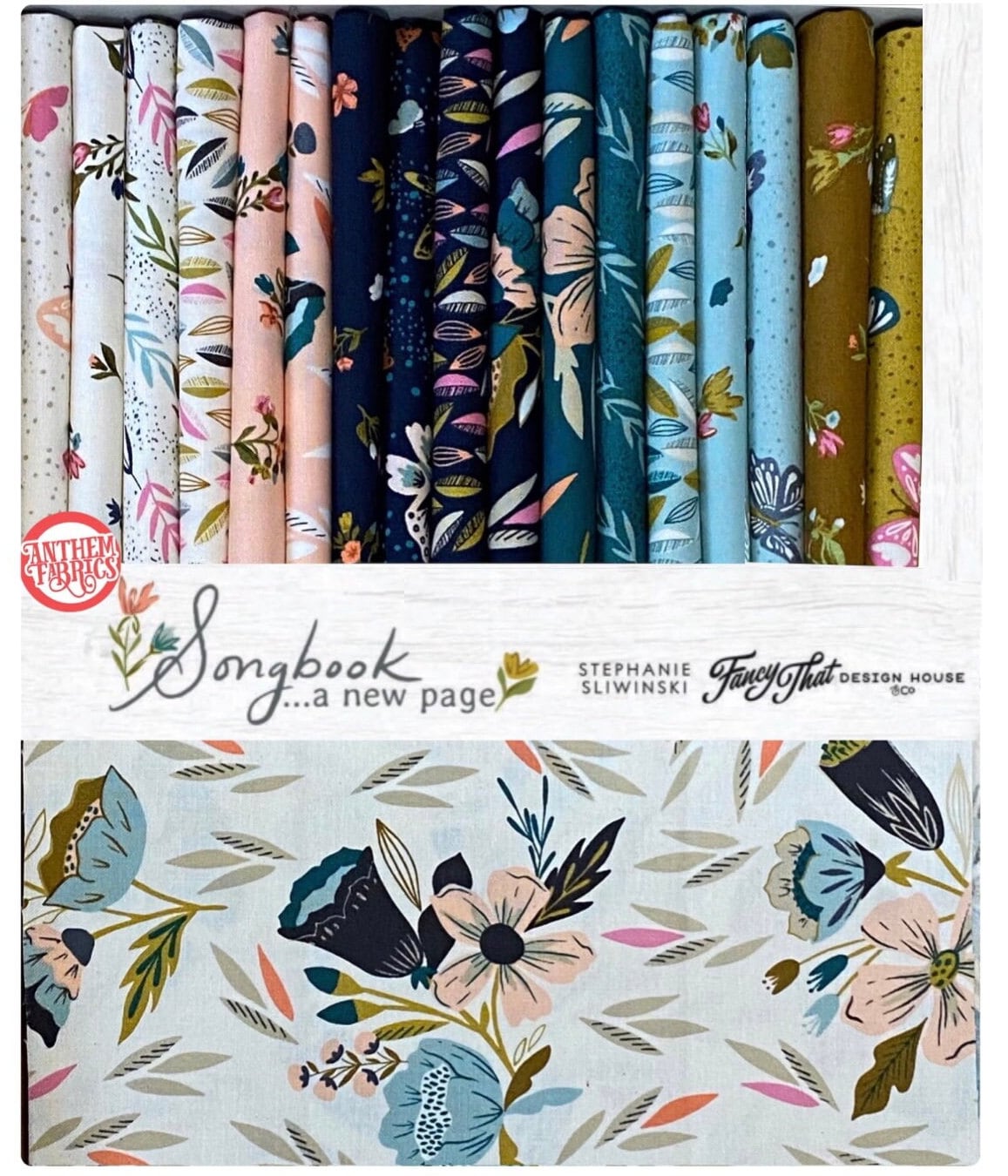 Songbook New Page fabric by Moda ~ 18 pieces with panel option