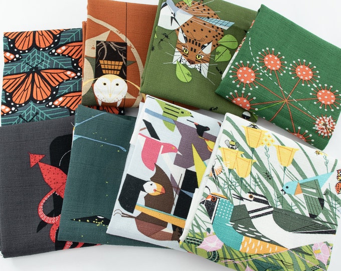 Charley Harper Organic Cotton Birch Fabrics Harvest Vol.1 FQHV1 7 Fat ...