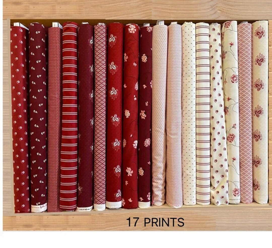 Red and White Gatherings by Primitive Gatherings for Moda Fabrics ...