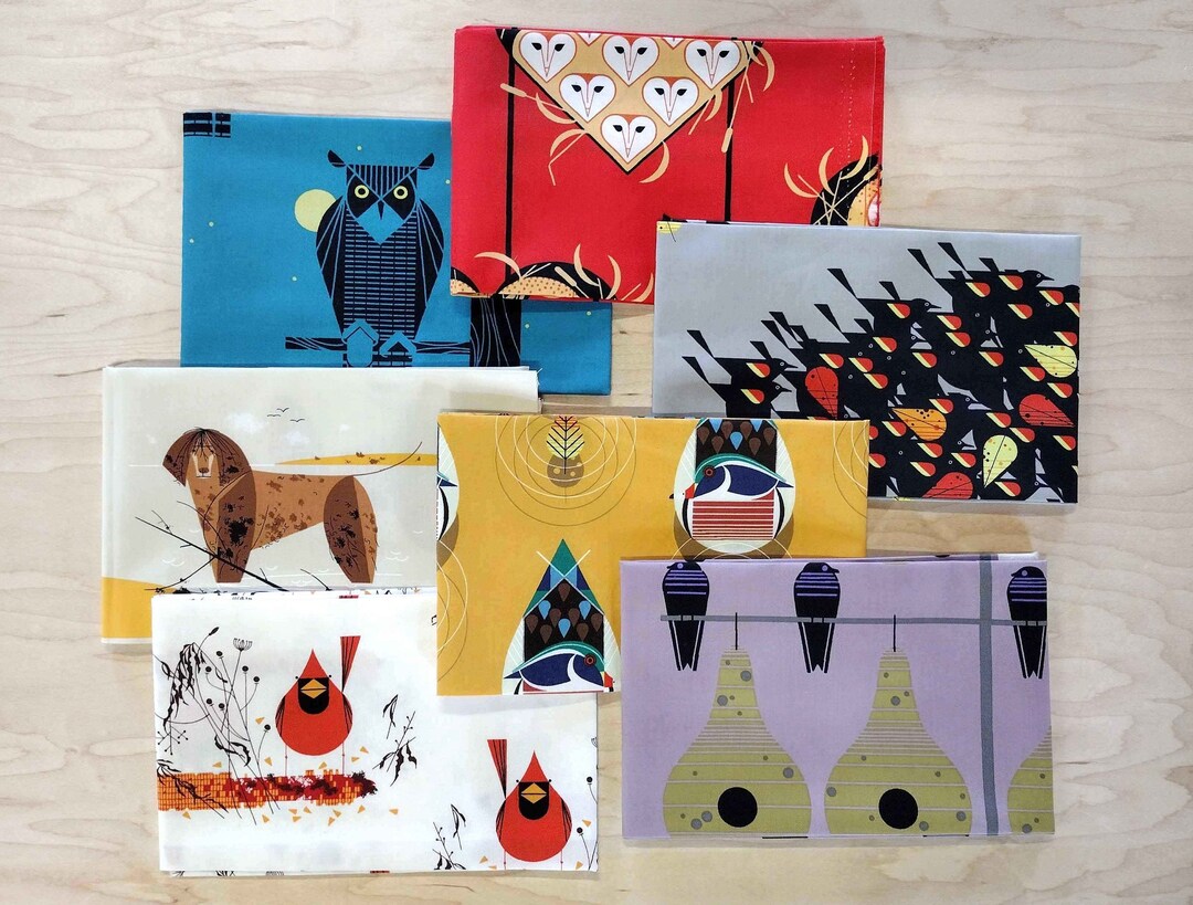 Charley Harper Organic Cotton Birch Fabrics Harvest Vol.1 FQHV1 7 Fat ...