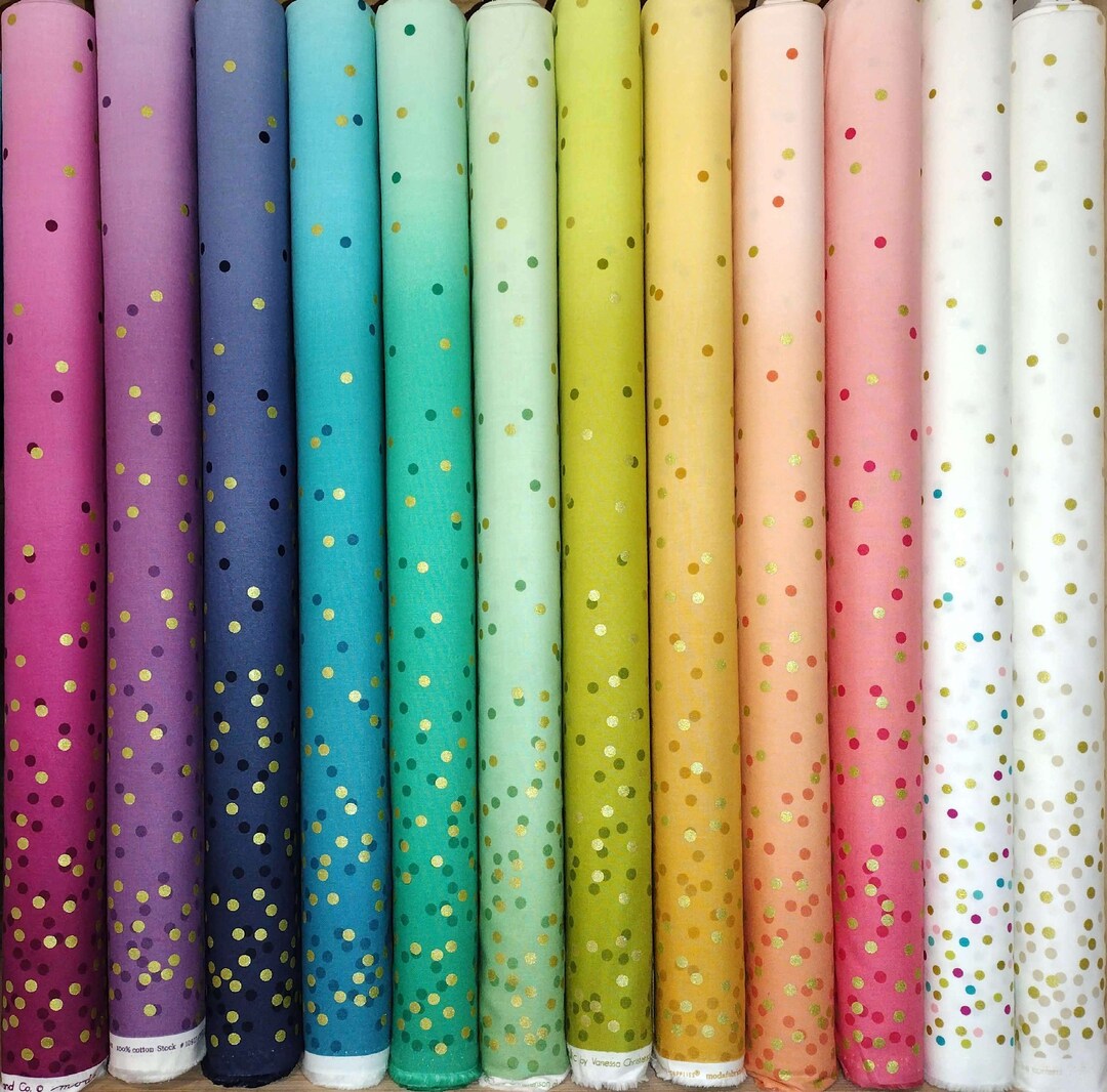 Ombre Confetti Metallic Dots by V and Co. Fabric Bundle Moda Fabrics 12 ...