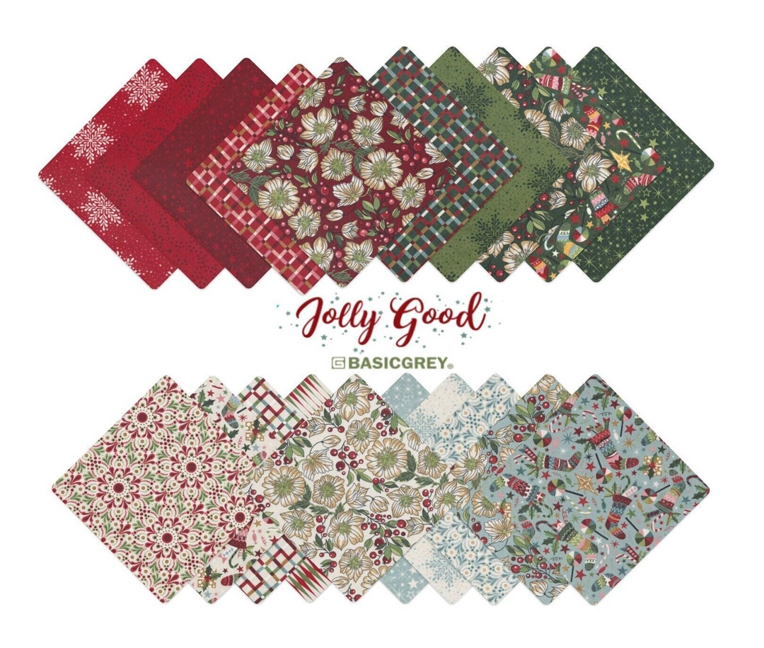 Basic Grey Jolly Good Holiday Christmas Fabric Bundle, 20 Pieces - Etsy