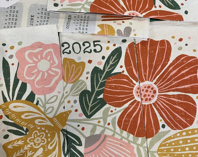Tea Towel Calendar 2025 Fancy That Design House Cotton Cloth Fabric - Etsy