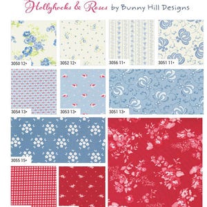 Hollyhocks and Roses by Bunny Hill Designs, Fabric Bundle Fat Quarters, 20 Pieces - Etsy