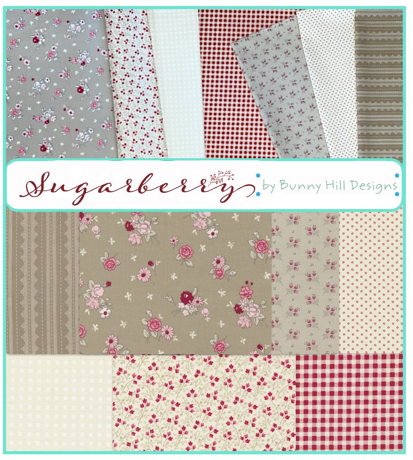 Sugarberry by Bunny Hill Designs, Fabric bundle 7 pieces
