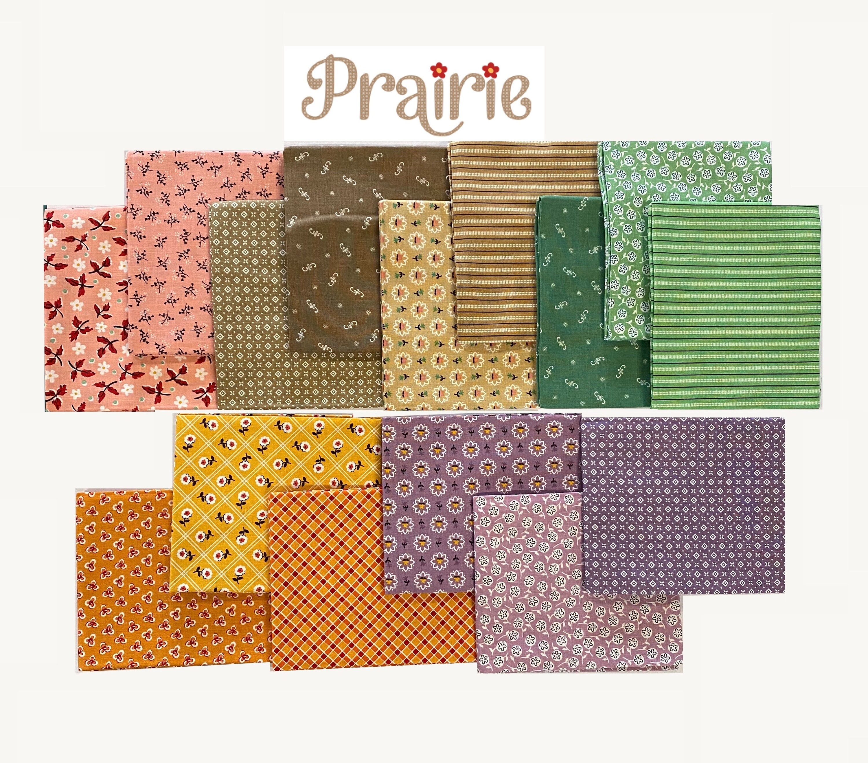 Prairie Fabric Bundle by Lori Holt for Riley Blake Designs - Pink Brown ...