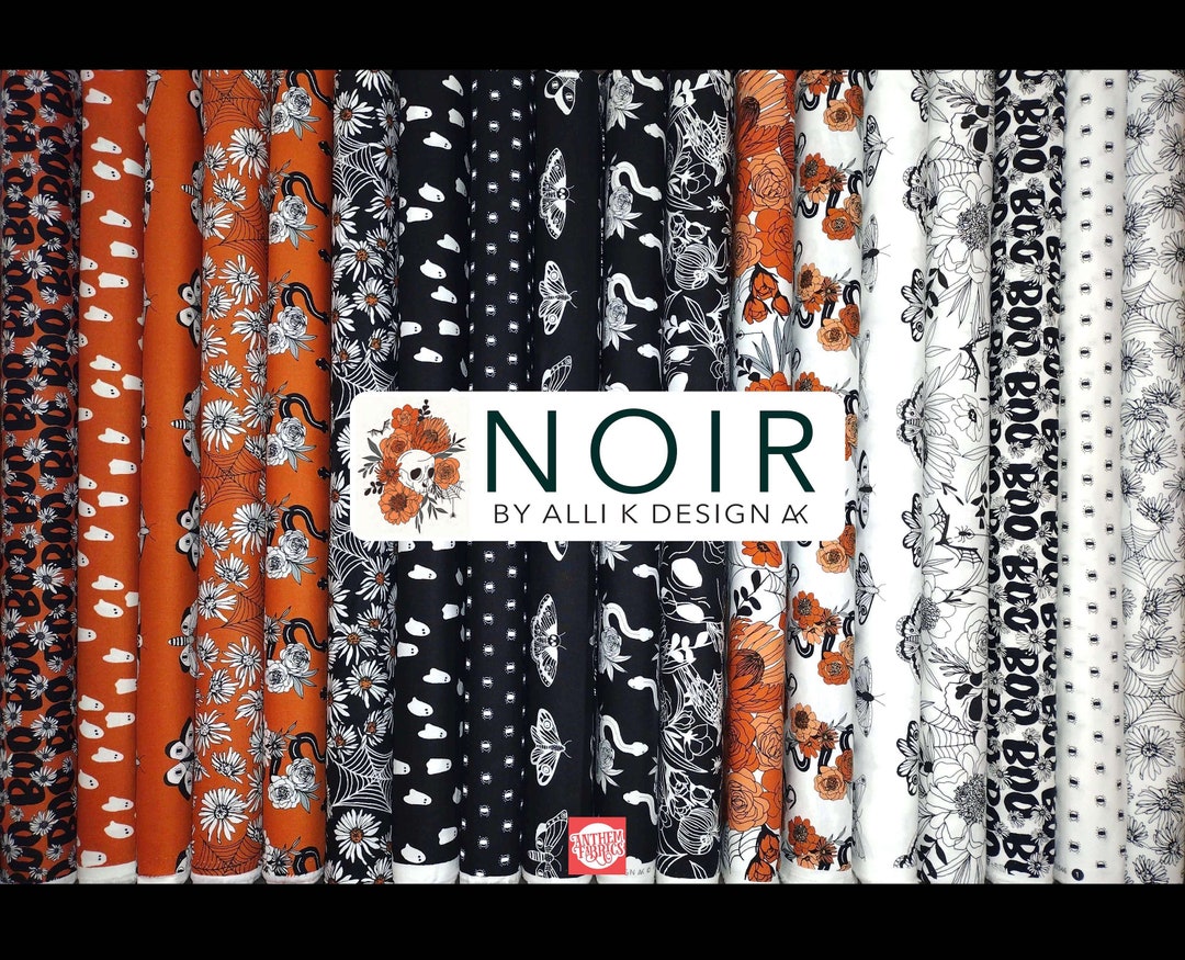 Noir by Alli K Design for Moda Fabrics - Fall Halloween, White Orange ...