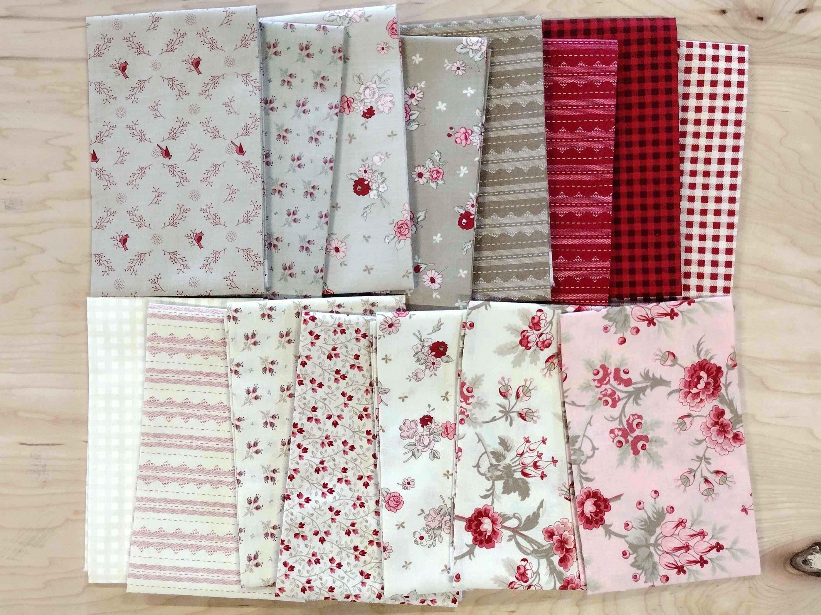 Sugarberry by Bunny Hill Designs, Fabric bundle fat quarters, 15 pieces