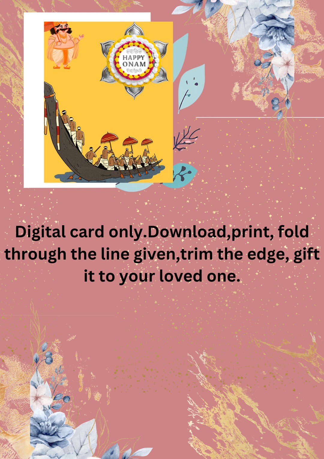 Onam Greeting Card, Printable Onam Greeting Card - Etsy Canada