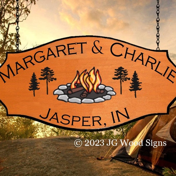 Wood Camping Sign - Etsy