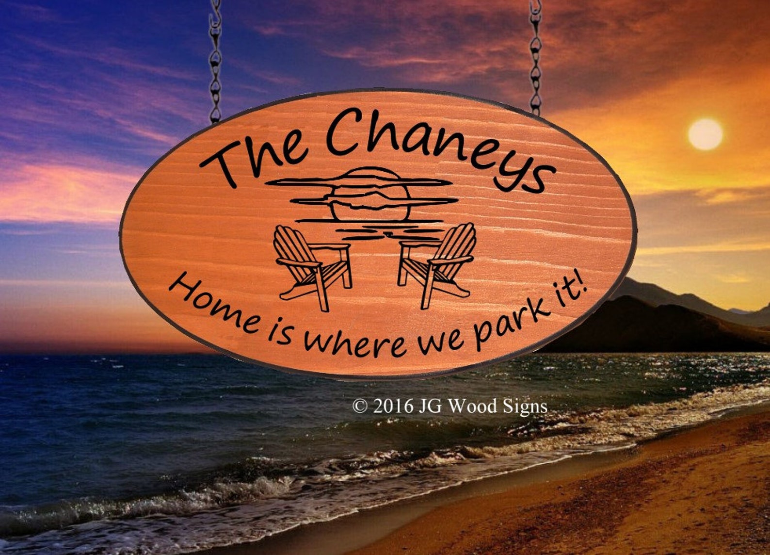 Personalized RV Sunset Beach Signs Cottage Cabin Getaway | Etsy