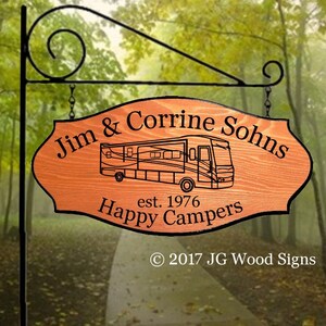 Custom Carved Outdoor Sign Etsy Name Sign W Trk Camper Family Name Wood ...