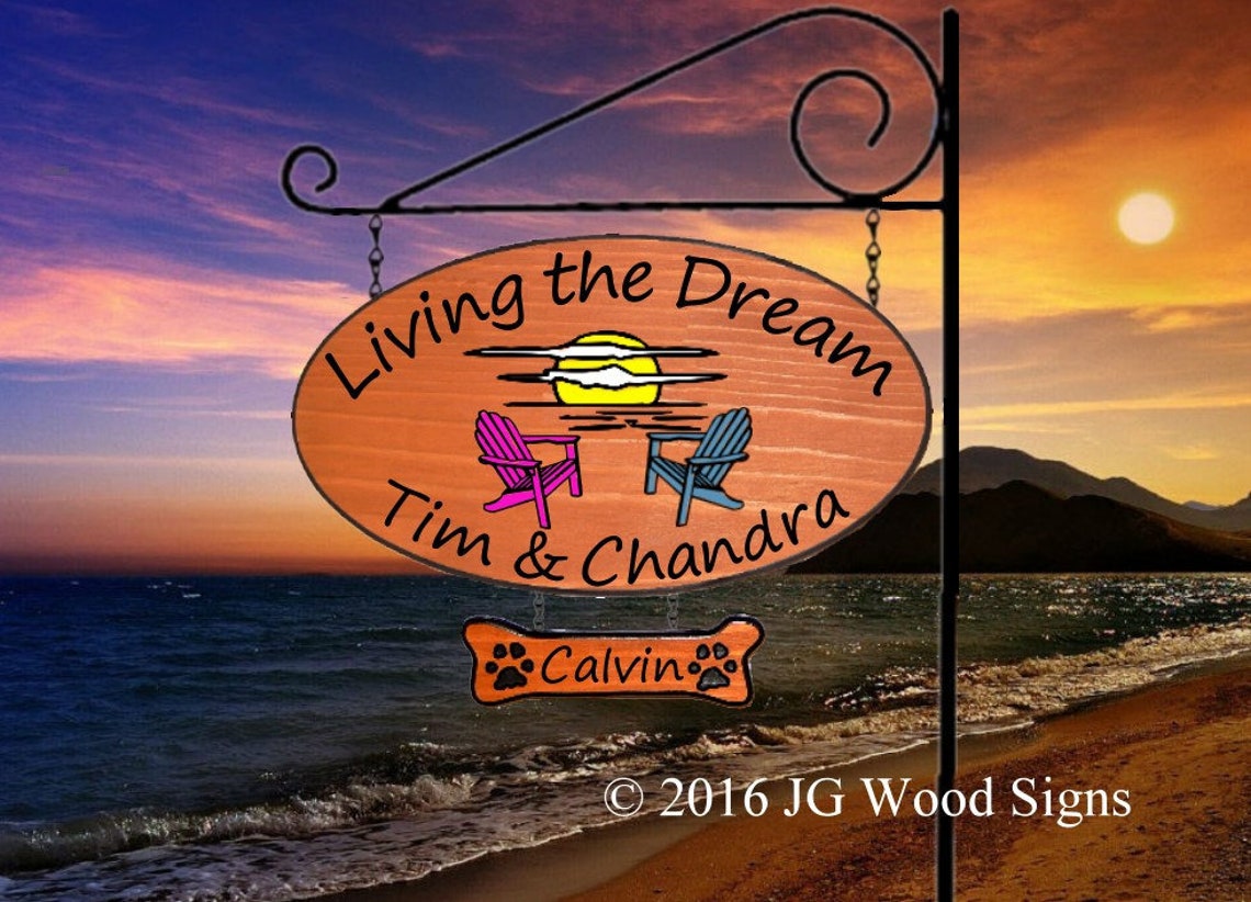 Personalized RV Sunset Beach Signs Cottage Cabin Getaway | Etsy