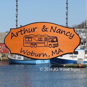 Custom Carved Camp Wooden Name Sign W RV Holder Etsy Wood Sign ...