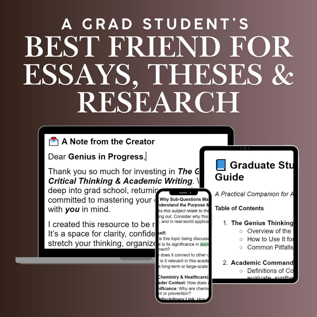 Critical Thinking Academic Writing Guide: Grad Student Toolkit Brain ...