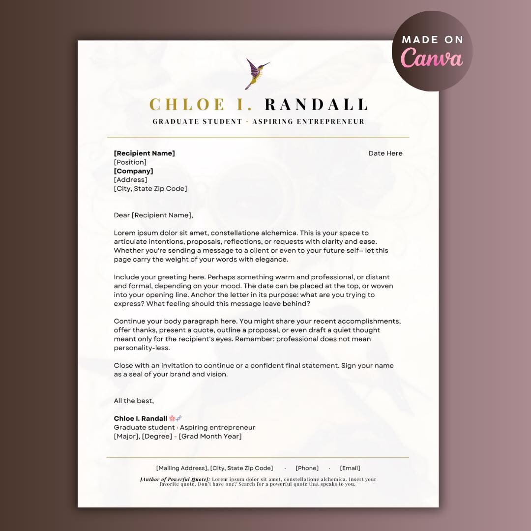 Feminine Graduate Student Letterhead Template | Steampunk Scientist ...