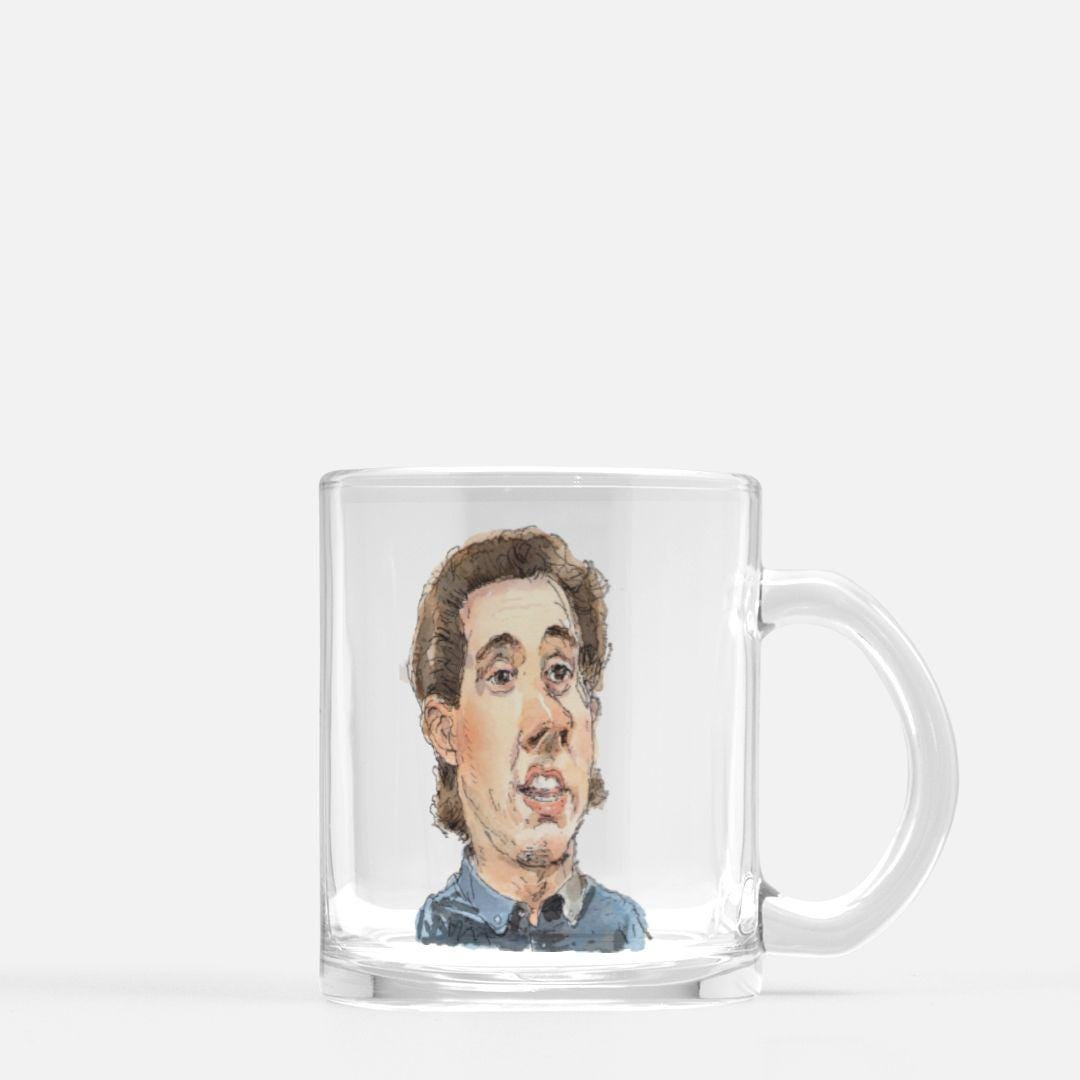 Jerry Seinfeld Glass Mug - Seinfeld Fan Gift - High-quality Glass ...
