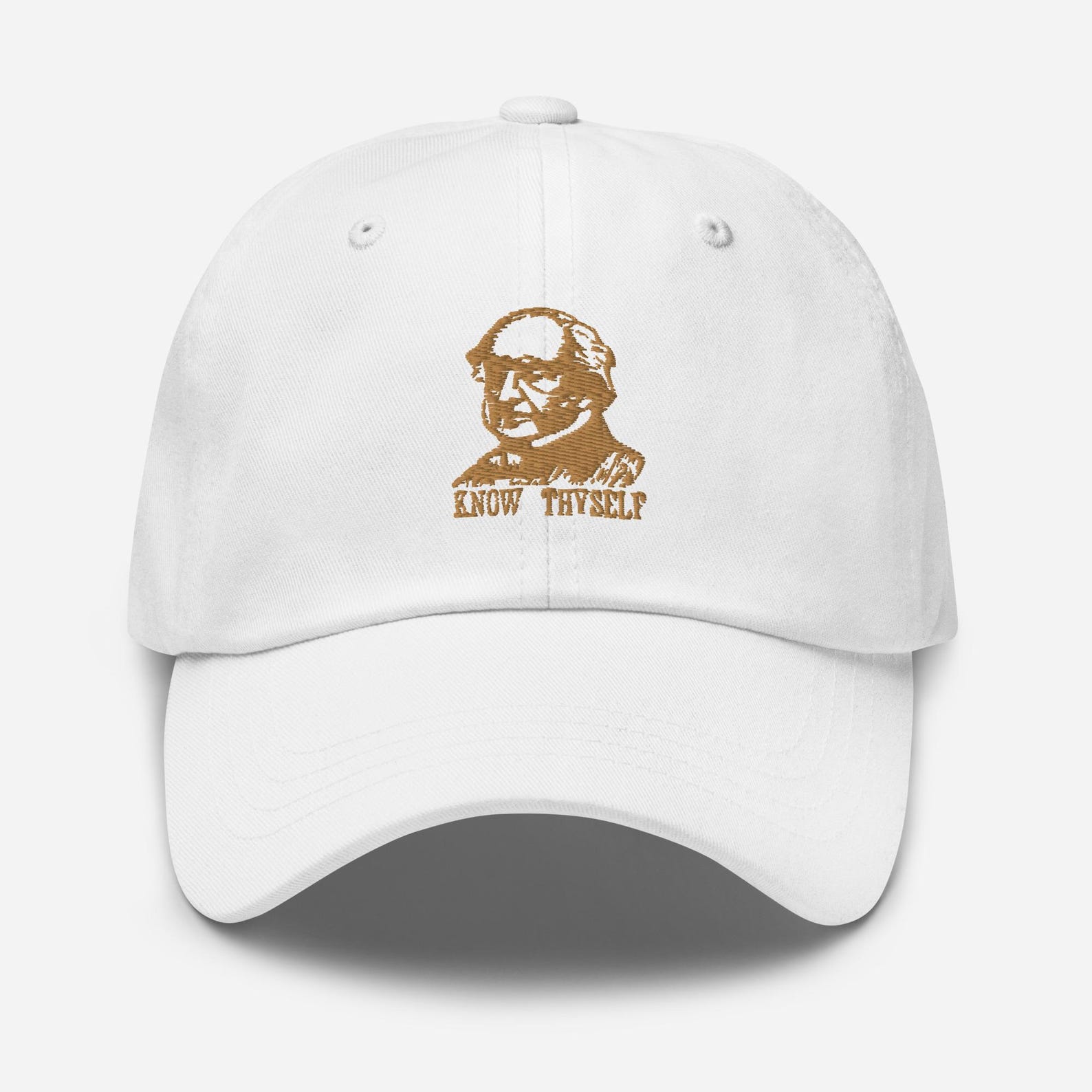 Know Thyself Antique Embroidery Cap - Vintage-inspired Philosophy Hat ...