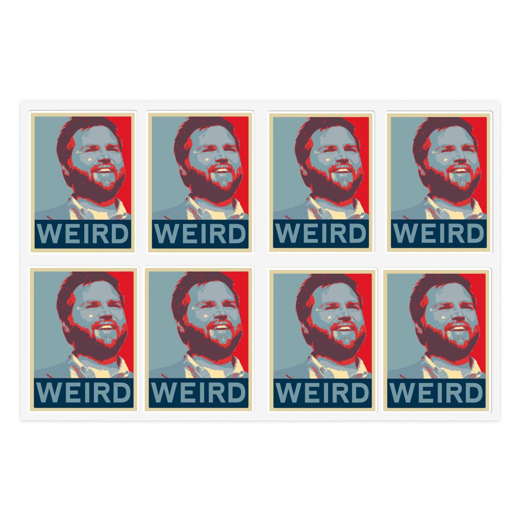 JD Vance Weird Sticker Sheet - Funny Political Stickers - Unique ...