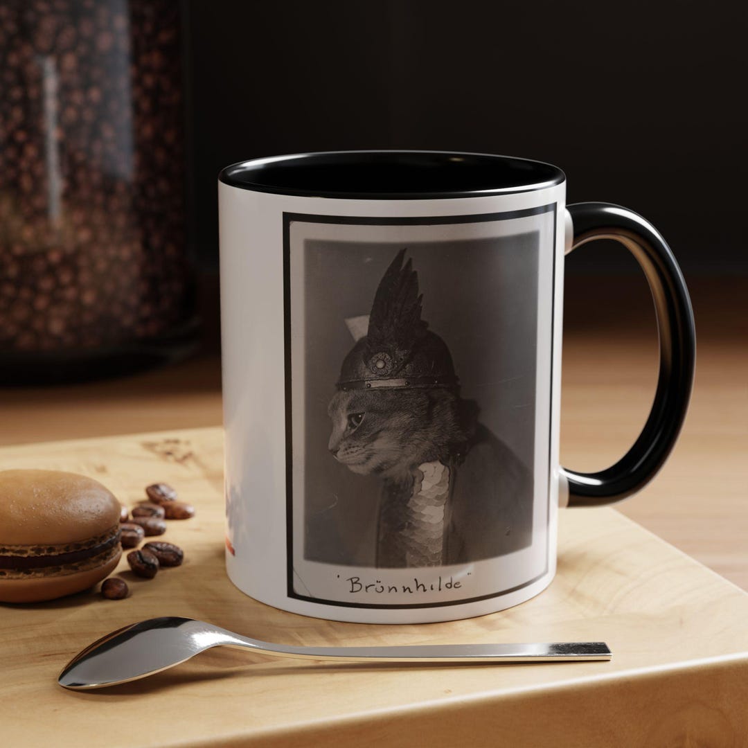 Brünnhilde Funny Cat Mug Vintage Opera Cat Coffee Cup, Unique Gift for ...