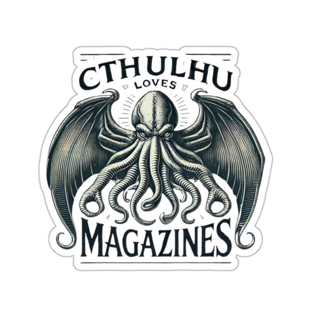Cthulhu Loves Magazines Sticker Funny Lovecraft Vinyl Decal Horror Fan ...