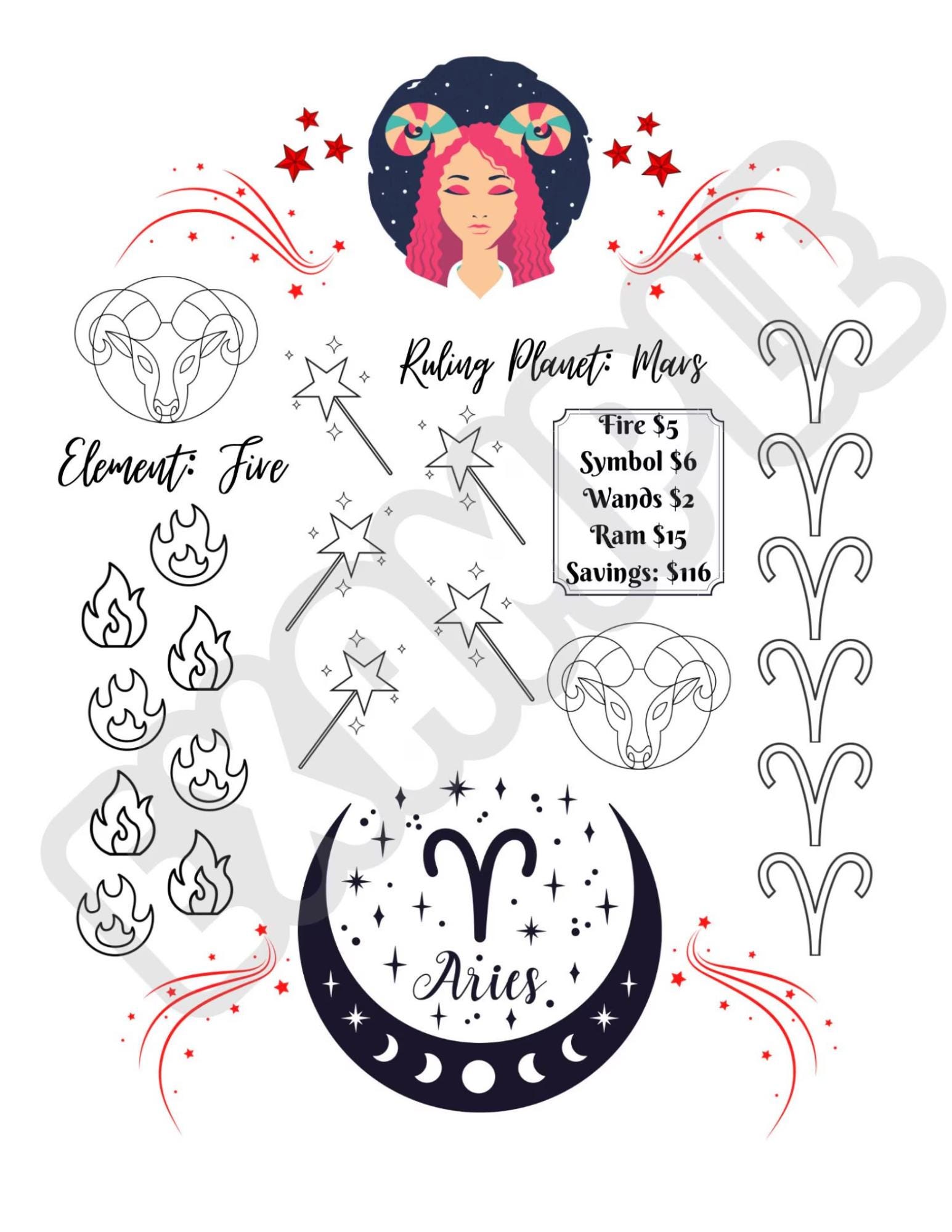 Aries Savings Challenge, Color and Save - Etsy