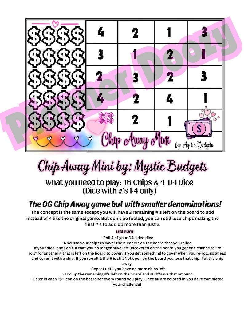 Chip Away Mini Savings Challenge. as Seen on My Youtube Channel Mystic ...