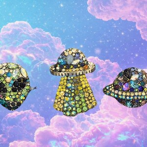 Handmade Y2K UFO Ring Trio – Adjustable Cosmic Dopamine Jewelry - Etsy