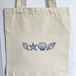 Sea Shell Embroidered Tote Bag - Etsy