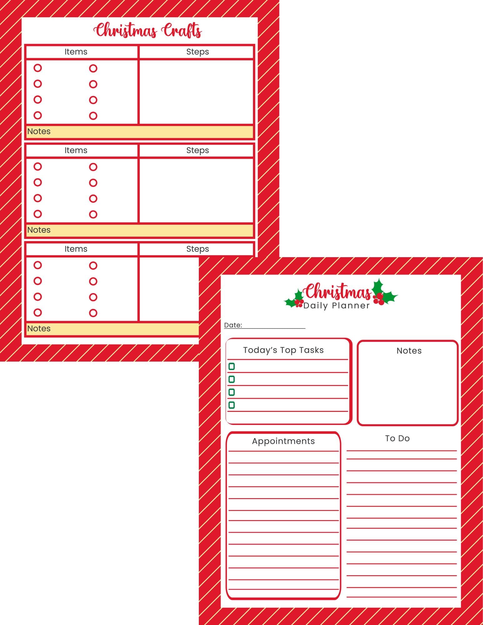 Christmas Planner Printable Sheets for Christmas Planning for Holiday ...