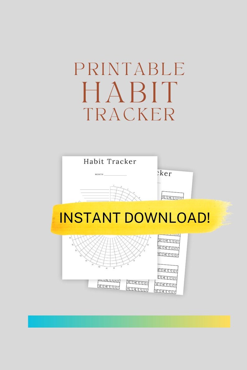 Habit Tracker Printable to Track Habits Digital Download Self ...