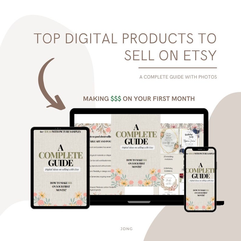 A Complete Guide Digital Ideas to Sell on Etsy PDF by JDNG - Etsy Ireland